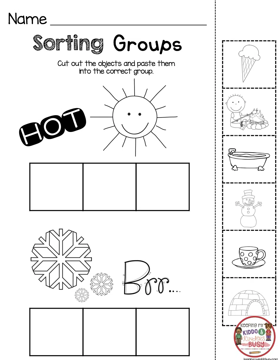 Printable Hot And Cold Worksheets For Kindergarten & Preschool ...