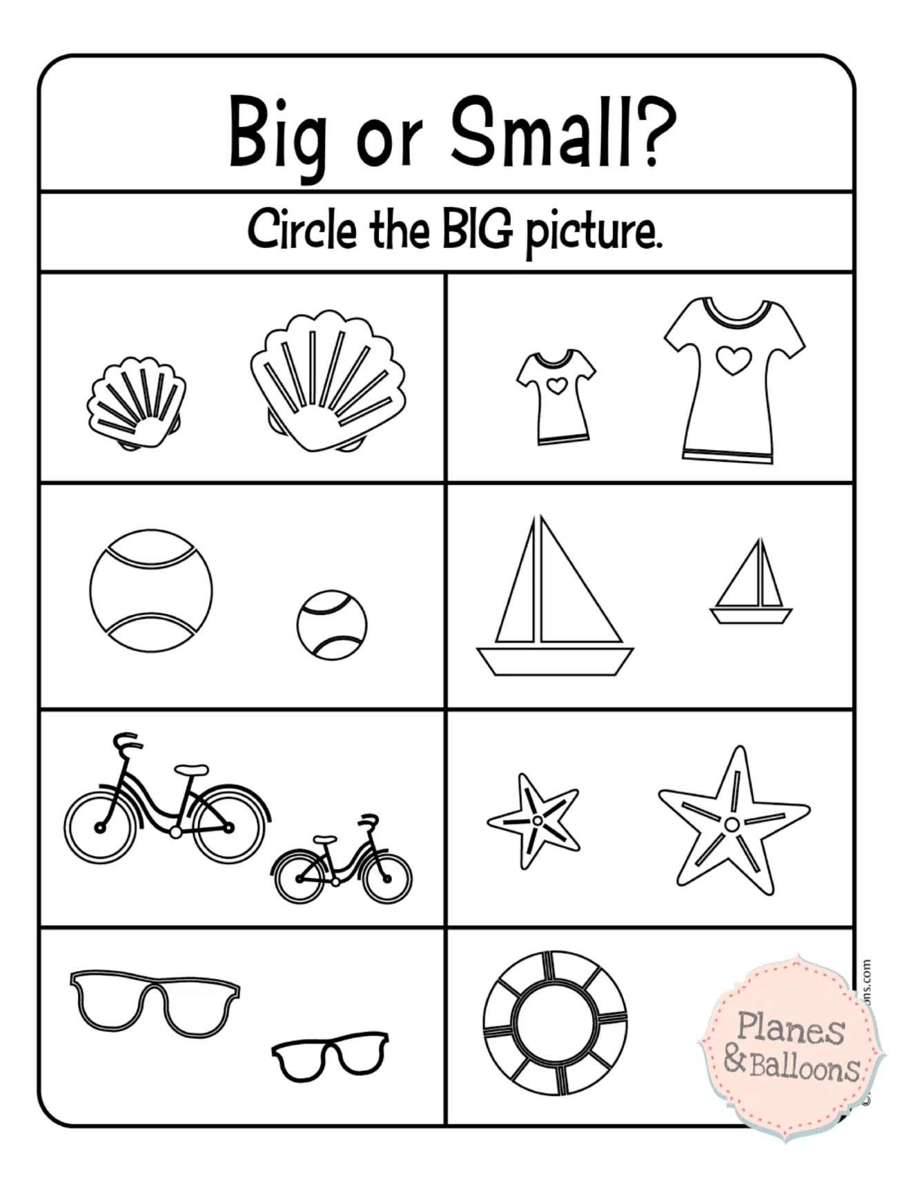 Printable Big And Small Worksheets - GoodWorksheets