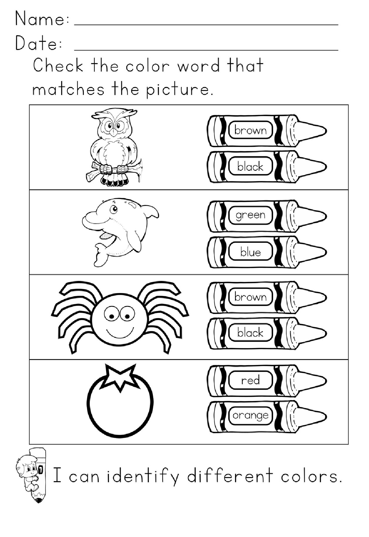 Primary Colors Worksheet