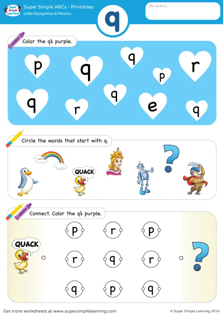 Printable Letter Q Recognition Worksheets - GoodWorksheets