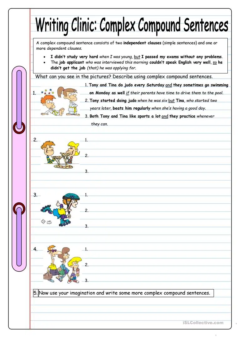 Printable Writing Complex Sentences Worksheets - GoodWorksheets